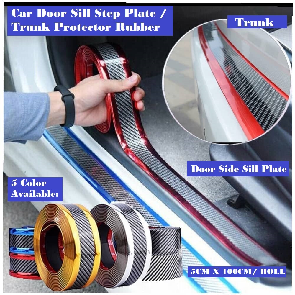 Car Door Side Step Protector Rubber Strip Sill Plate Bumper Trunk ...