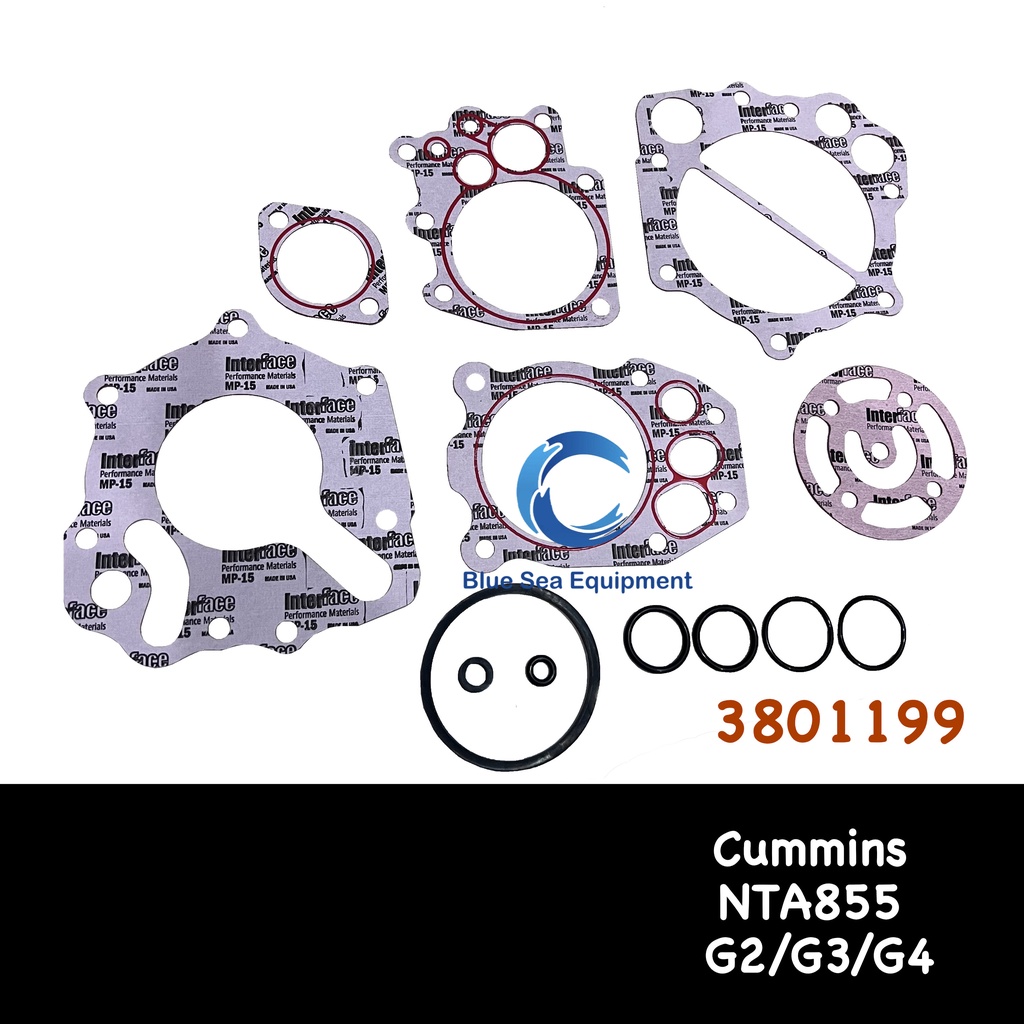 Oil Cooler Gasket Kit for Cummins NTA855-G2/G3/G4 - 3801199 Diesel ...