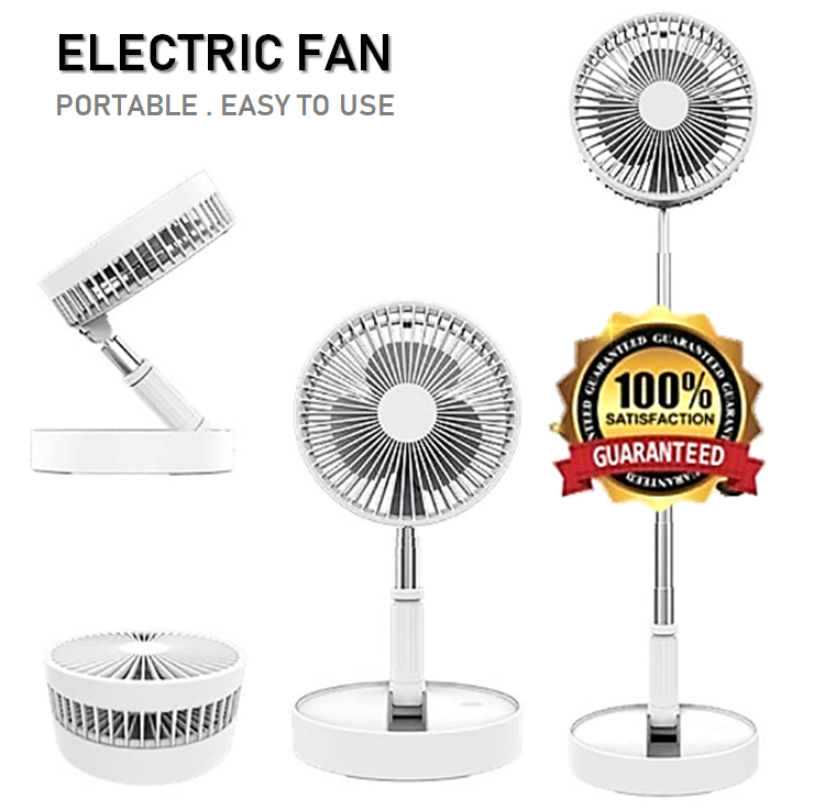 USB Rechargeable Rotatable Telescopic Stand Fan Table Folding Fan Air ...