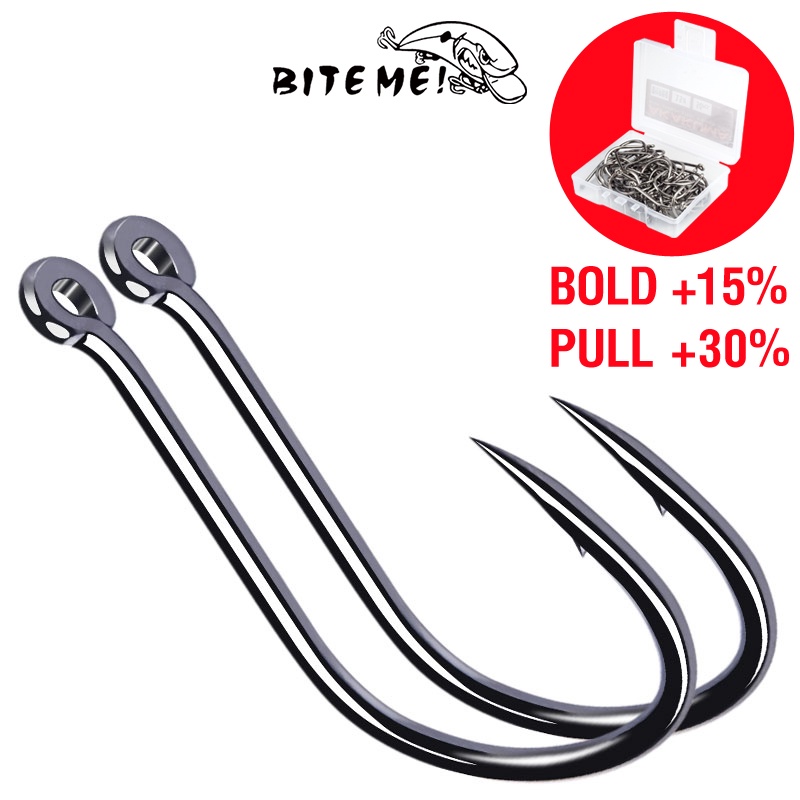 AKAKUMA Mata Kail Pancing 100Pcs/Box High Carbon Steel Stainless Barbed ...