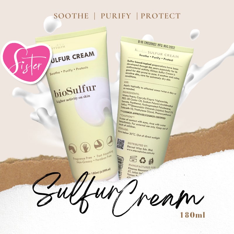Kirinzu Sulfur Cream / Urea Cream 180ml 护肤 硫乳 湿疹 尿布疹 消炎 干裂 褥疮 Purify ...