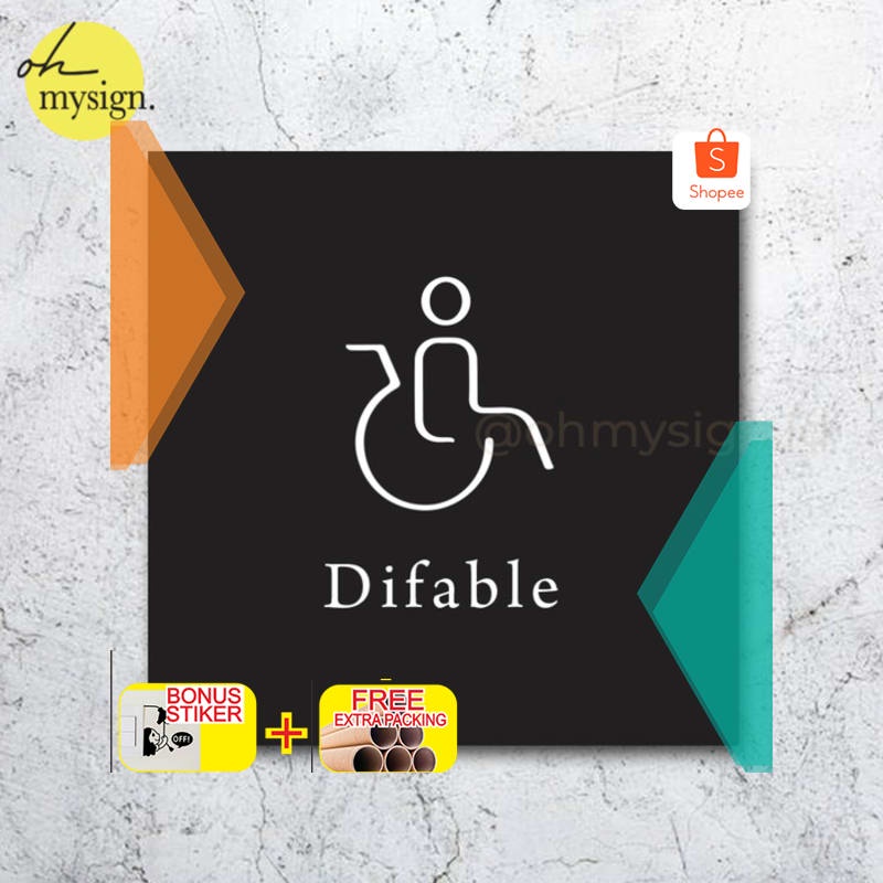 HITAM Toilet sign Difable sign Acrylic | Modern Acrylic Sign | Elegant ...