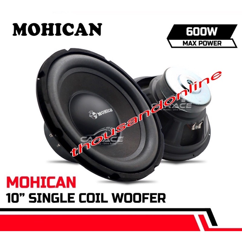 MOHICAN WOOFER 10 INCH SUBWOOFER | 10" WOOFER 600W | CAR AUDIO ...