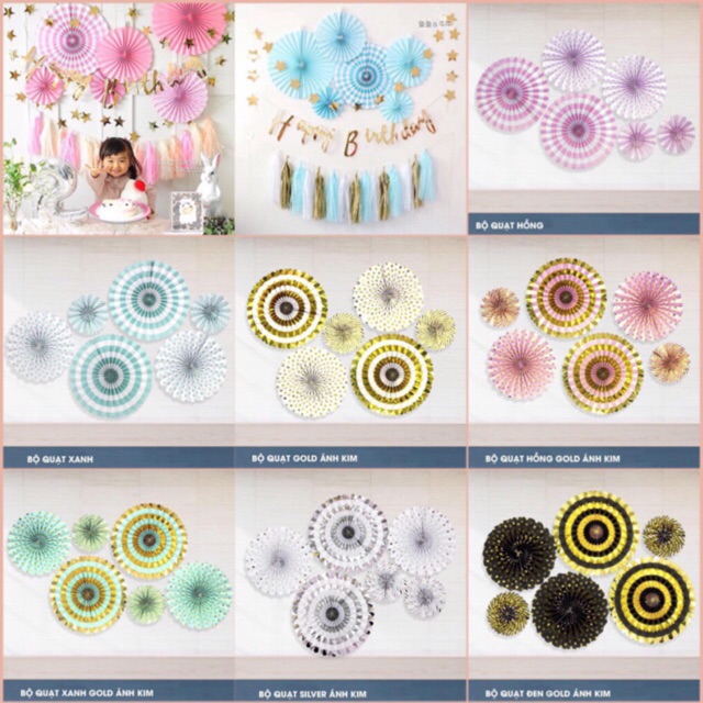 Decorative Paper Fan (set Of 6 Pieces). | Shopee Malaysia