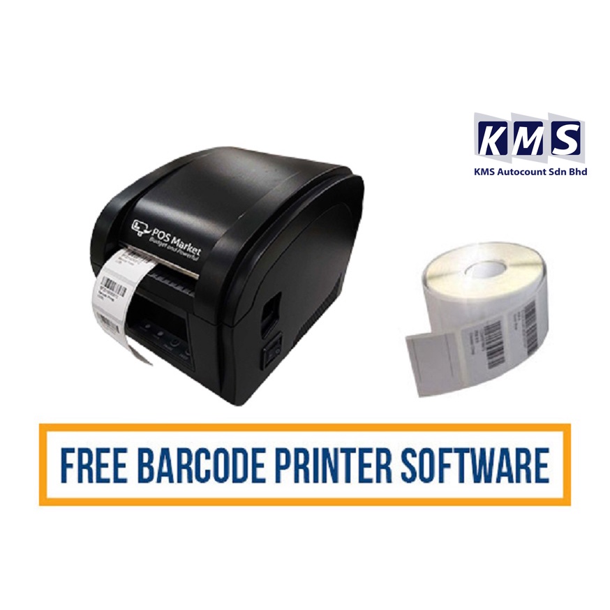 Thermal Barcode Printer Label Sticker Printer USB 1 roll Barcode Label Sticker Free Barcode ...