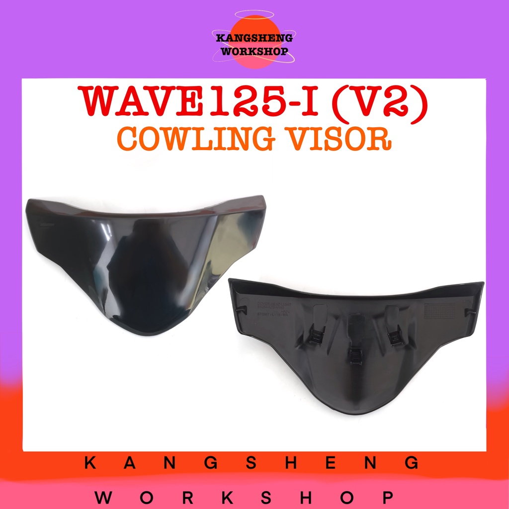 HONDA WAVE125-I (V2) COWLING VISOR - (TINTED (BLACK)) - FUEL INJECTION (WAVE 125 I V2/WAVE 125I ...