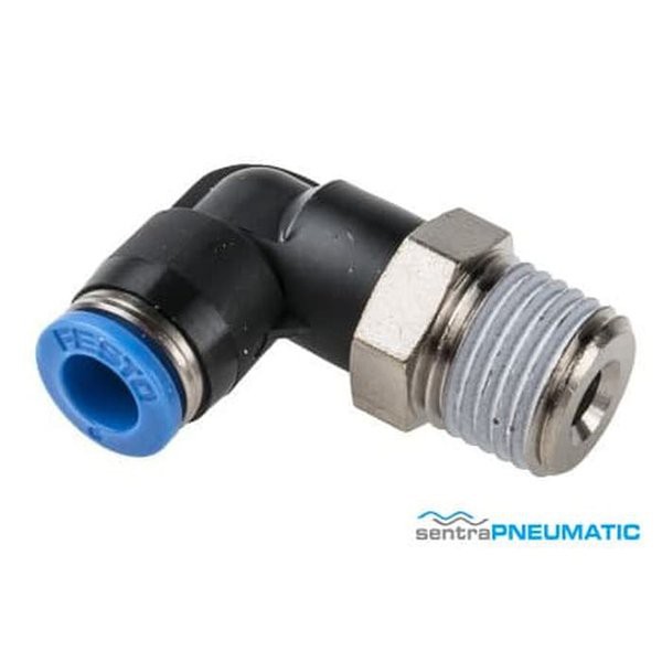 Festo Threaded-to-Tube Pneumatic Elbow Fitting R 1/4 to Push In 8 mm, QS Series, 14 bar QSL 1/4 ...