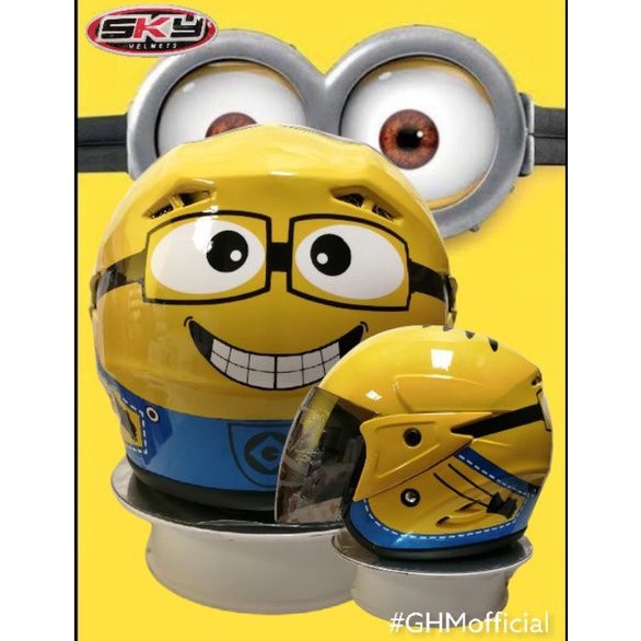 Helmet for children aged 3 to 7 years SKY with SNI Minion character ...