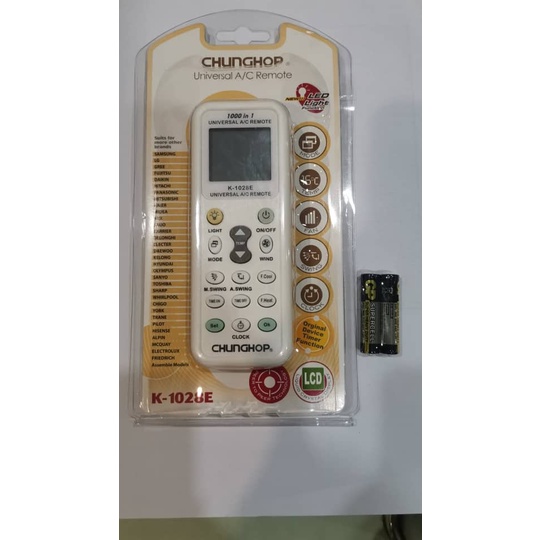 CHUNGHOP Universal Aircond Remote Control K-1028E (Original CHUNGHOP ...