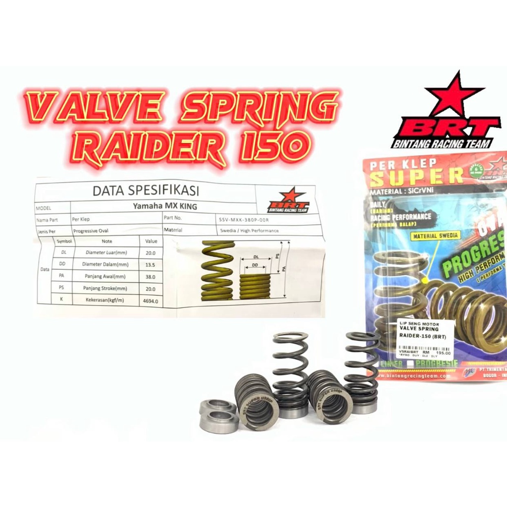 VALVE SPRING RAIDER 150CC FI *** BRT RACING VALVE SPRING *** | Shopee ...