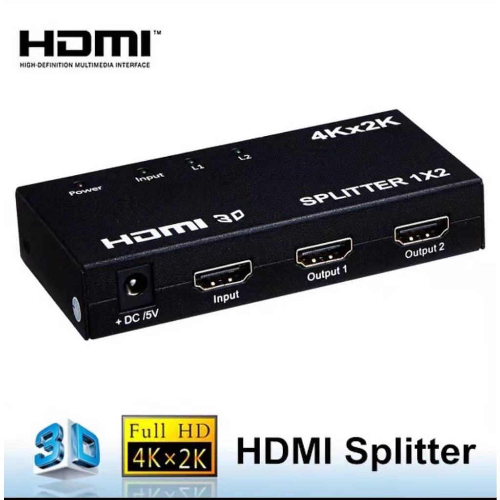 4Kx2K 3D 1X2 HDTV Splitter By 1Port To2 HDTV Display Duplicate/Mirror ...
