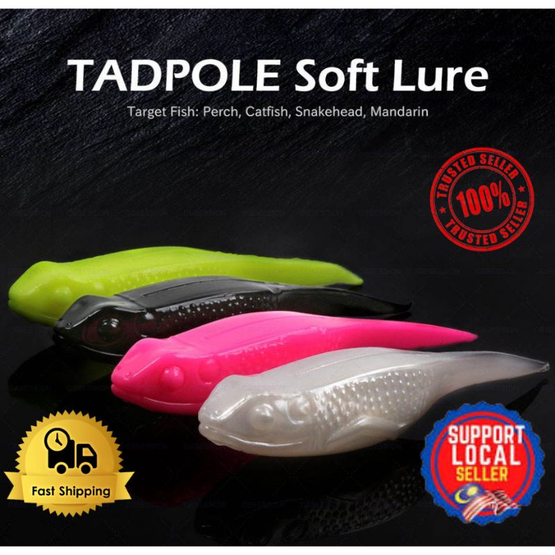 (MALAYSIA STOCK) FROG LURE SOFT PLASTIC TADPOLE SKIPPING LURE + FREE ...