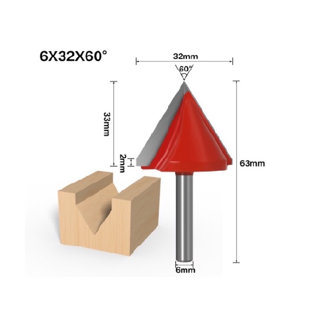 Conical 3D V Cutter Bit 60/90/120 Degree CNC Router Bits Sharp V-Groove ...