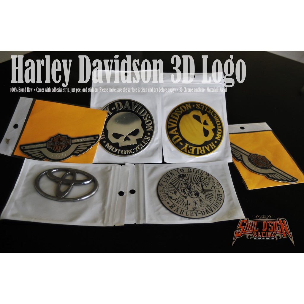 Emblem Harley Davidson Shopper Bobber Easy Rider Logo Aluminum Metal ...