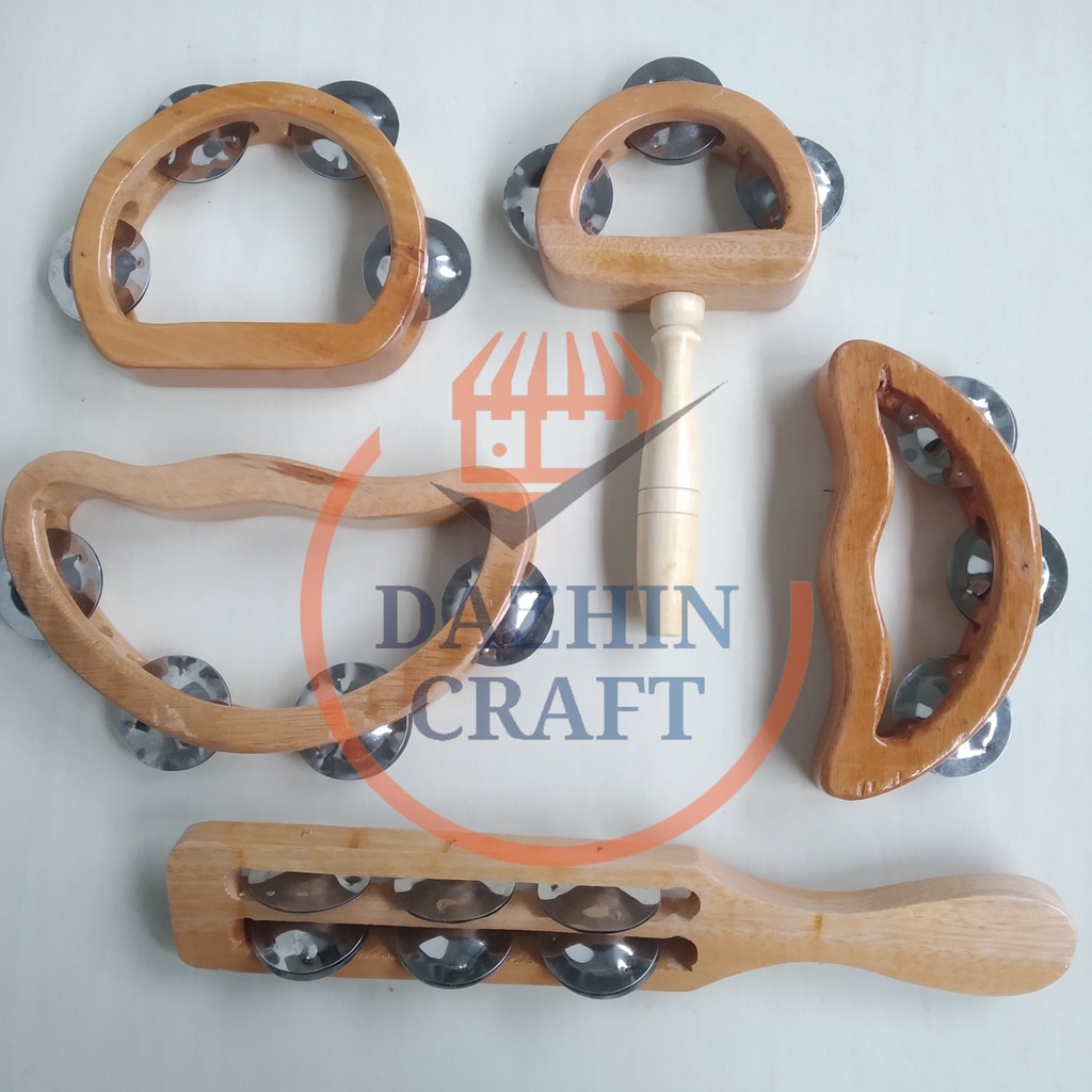 KAYU Wooden Tambourine Percussion Musical Instrument, Available In 5 ...
