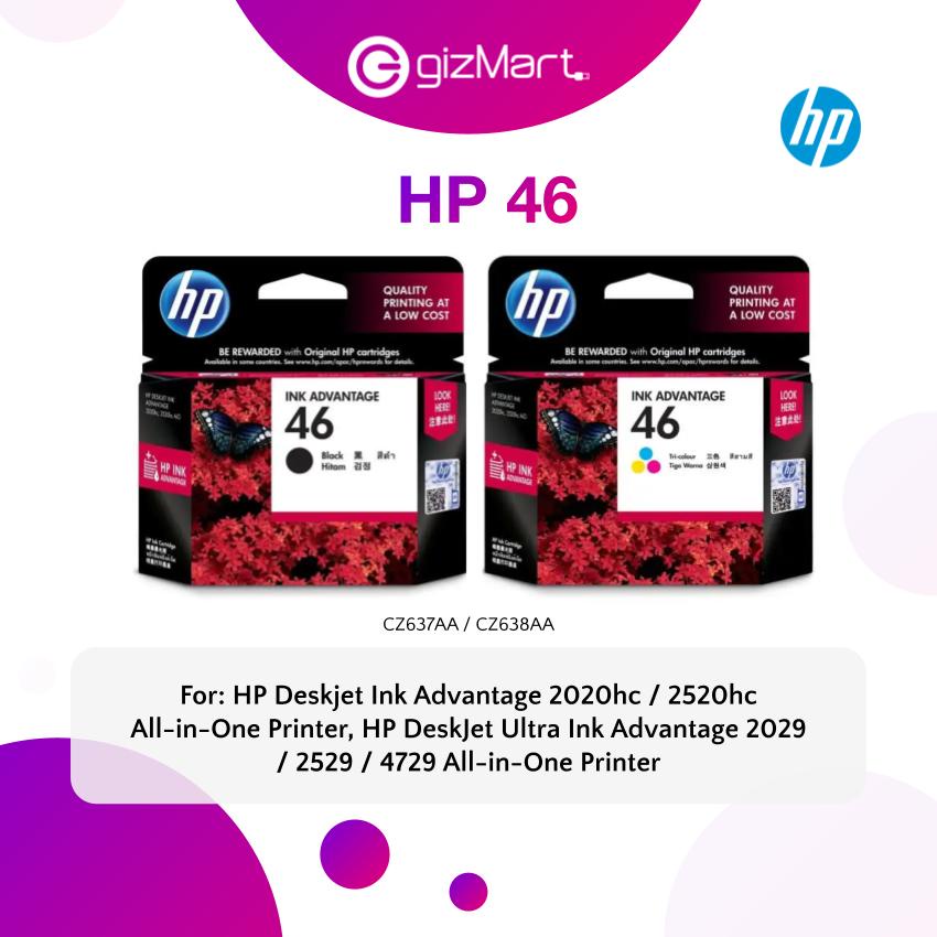 HP 46 Ink Cartridge Black / Tri Color Original Ink Advantage Cartridge ...