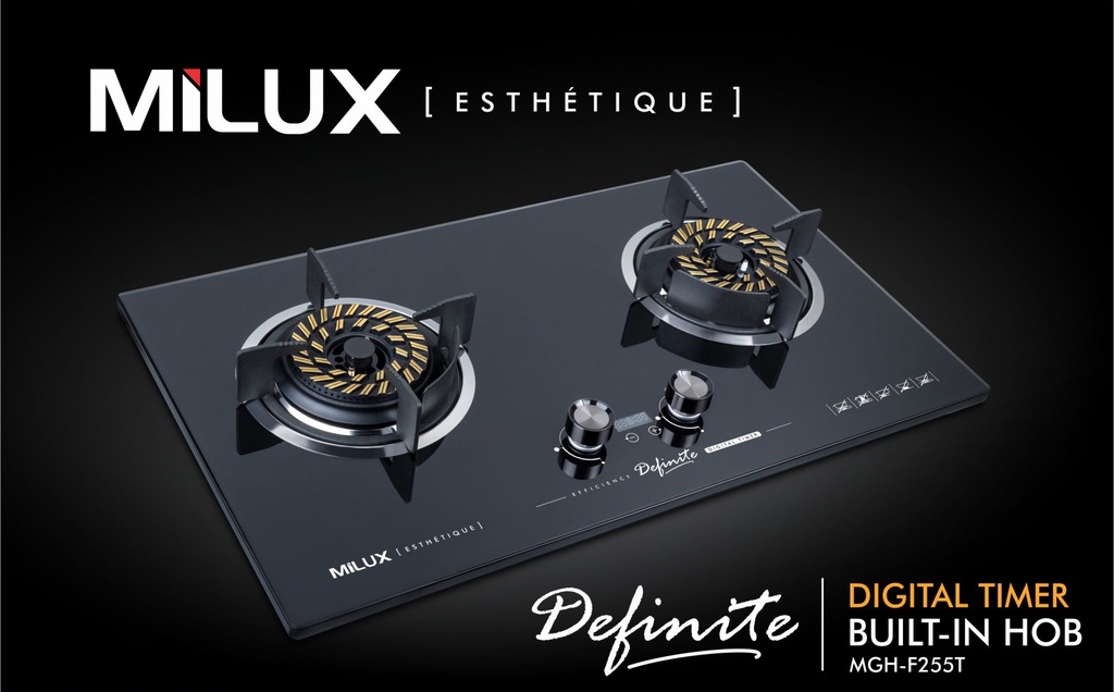 Milux Built In Hob Gas Cooker with Digital Touch Timer 4.8KW Dapur Gas ...