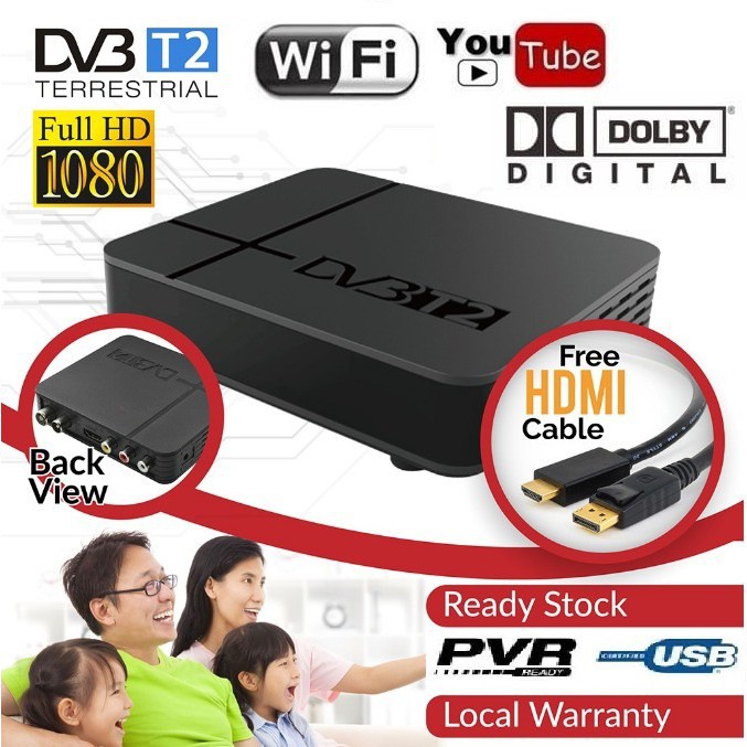 Digital TV HDTV Receiver USB Media Player Decoder AV Cable | Shopee ...