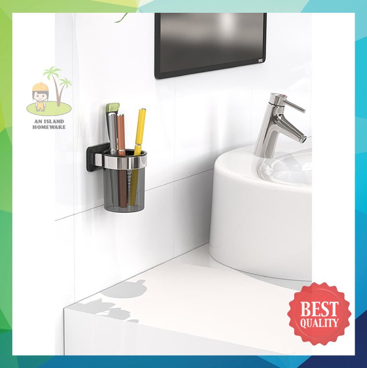 【HOMEWARE】Toothbrush Toothpaste Holder With Suction Cup Wall Mounted ...