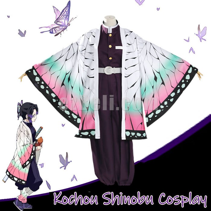 Anime Demon Slayer Kimetsu no Yaiba Kochou Shinobu Kochou Kanae Cloak ...