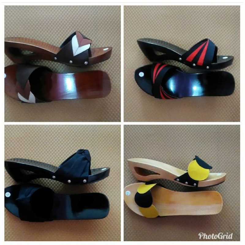 KAYU Kelom geulis wedges 5 cm/wooden sandals 5cm/wedges kelom geulis ...