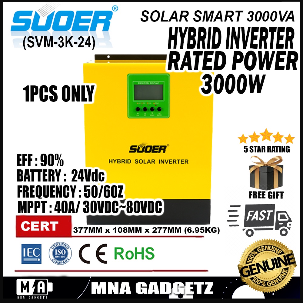 SUOER SVM 3K 24V Solar Hybrid Inverter High Frequency Dc Ac Inverter ...