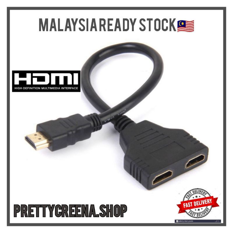 Malaysia Ready Stock 1080P HDMI Splitter Male to Female Cable Adapter ...