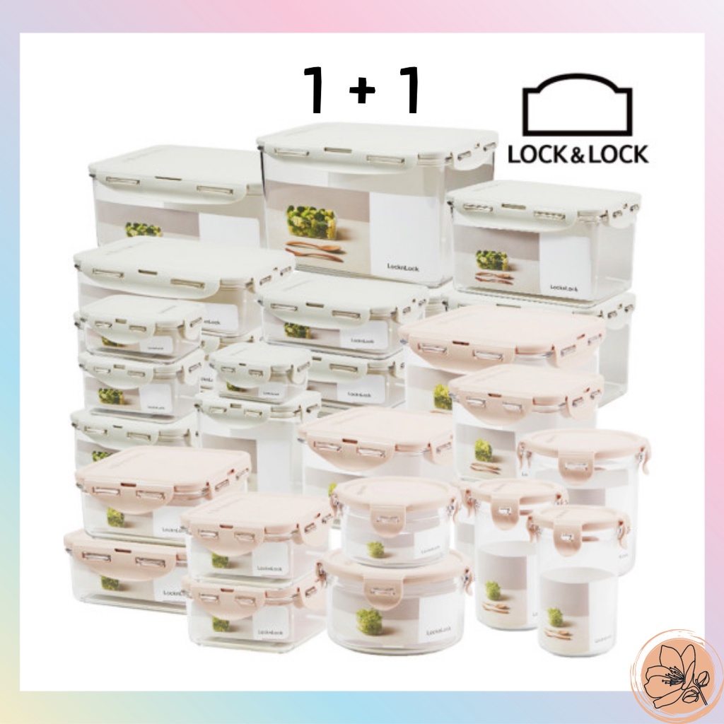 Lock & Lock 1 + 1 Food Container Set Bisfree Stackable Airtight Container | Shopee Malaysia