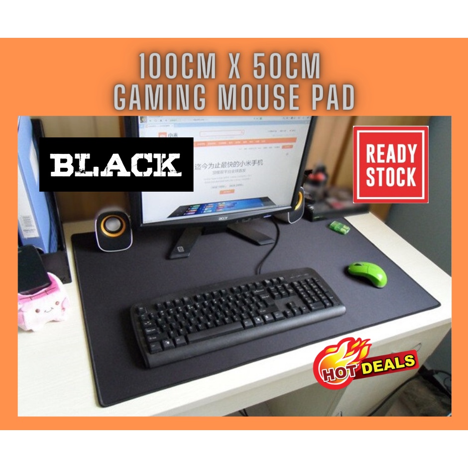 (Ready Stock) BLACK 100cm x50cm BIG gaming mouse pad THICK mousepad ...