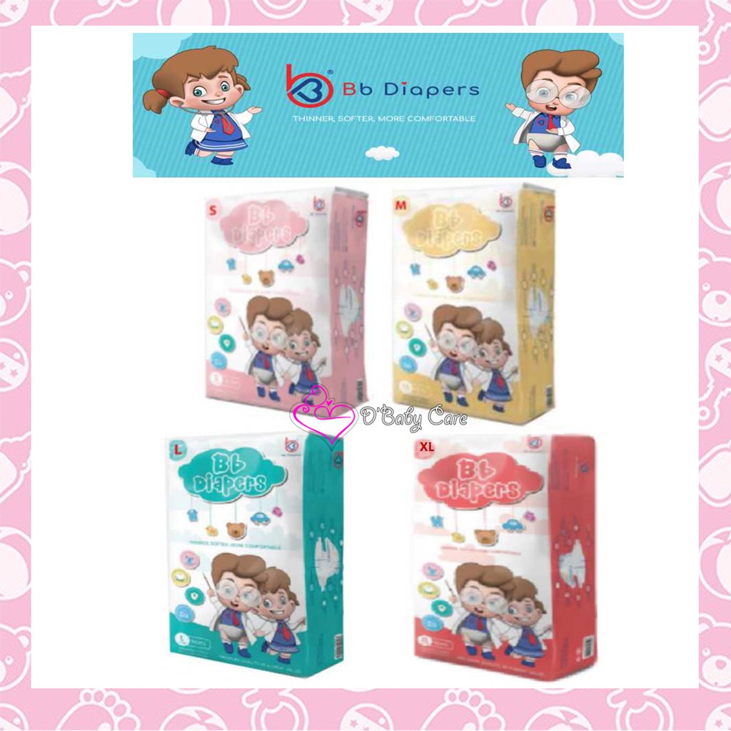 Bb Diapers Premium Tape Diapers [S54/M48/L44/XL40) | Shopee Malaysia