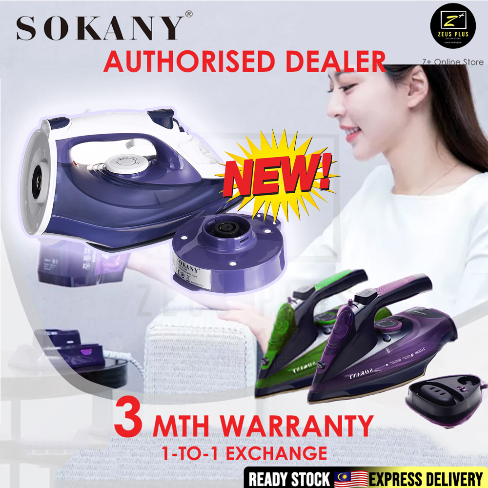 Seterika Baju Viral Berkualiti Tinggi Sokany Iron 2085/2086 Cordless ...
