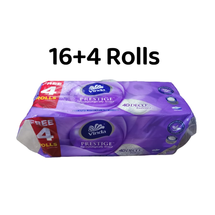 Vinda Prestige 4D Deco Embossed Toilet Tissue (20 rolls x 190s ...