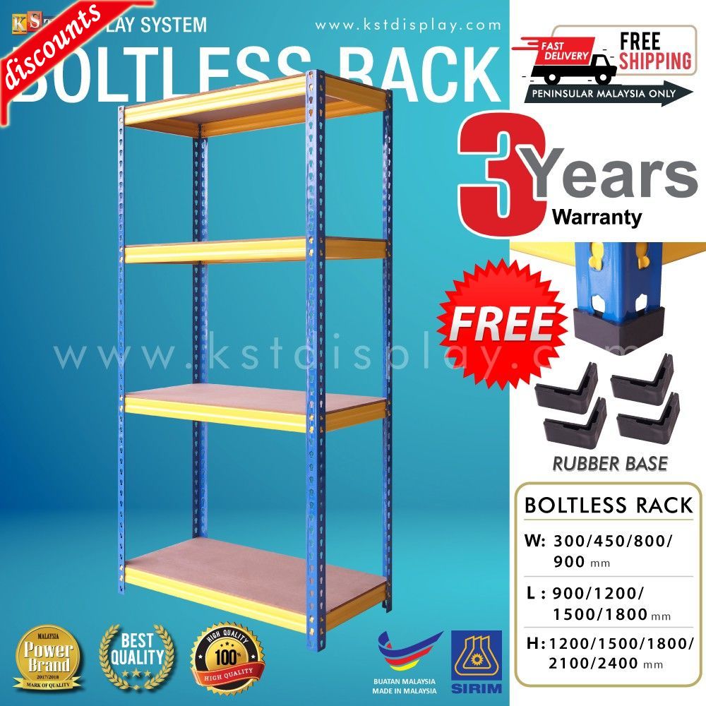 ready stock gkstm Boltless Rack Home Storage Store Room Heavy Duty Rack ...