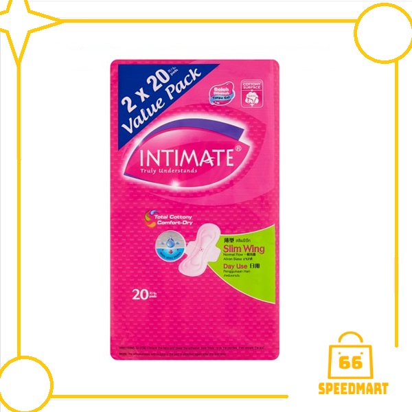 Intimate Slim Wing Normal Flow Day Use 2 x 20 Pads | Shopee Malaysia