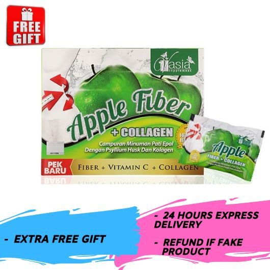MEGA SALE - V ASIA APPLE FIBER + COLLAGEN 10 SACHET - ORIGINAL HQ ...