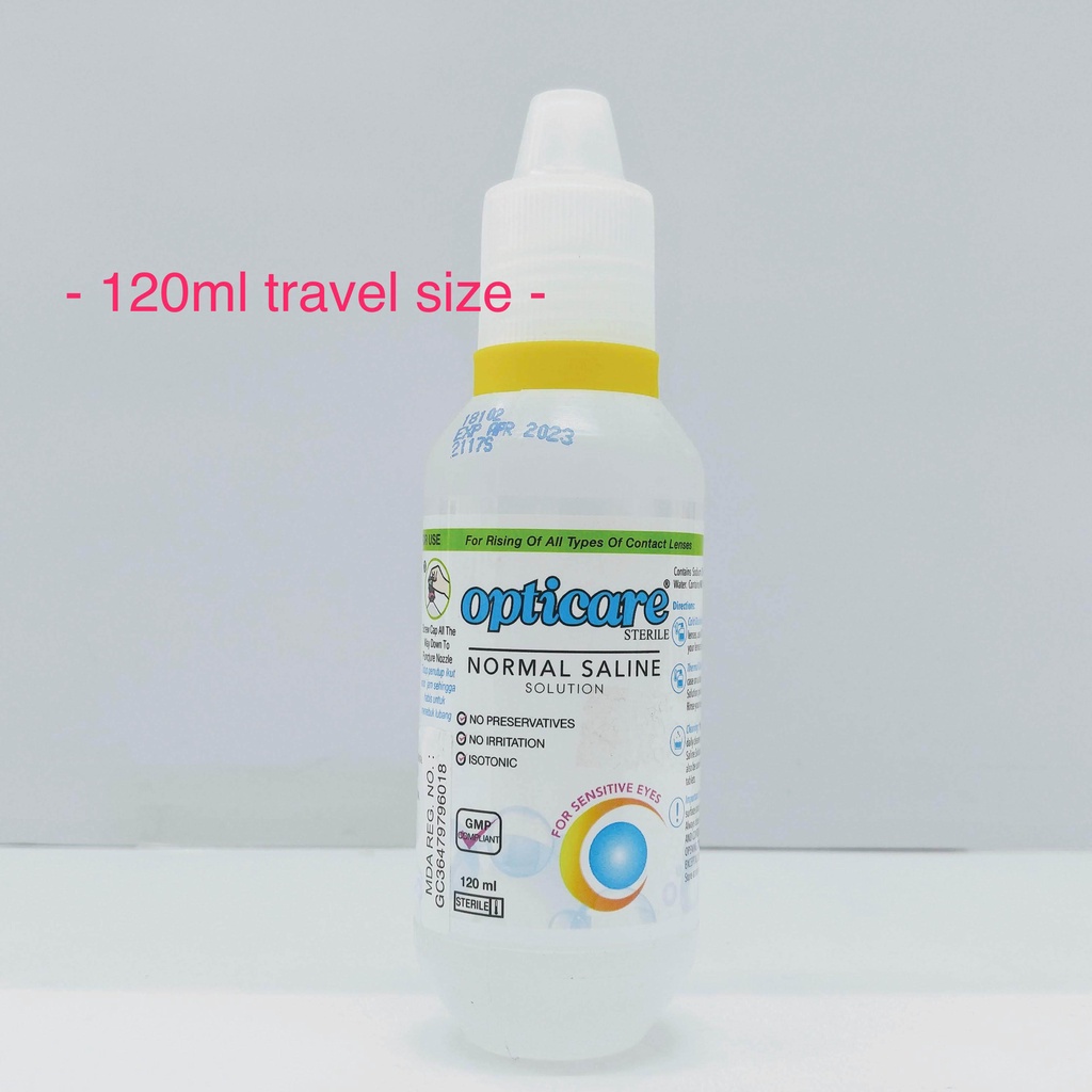 Opticare Normal Saline Solution Travel Size(120ml)(Exp:7/2029) | Shopee ...