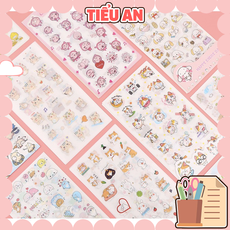 Stickers with many cute image patterns (6 Pages - Each page has ...