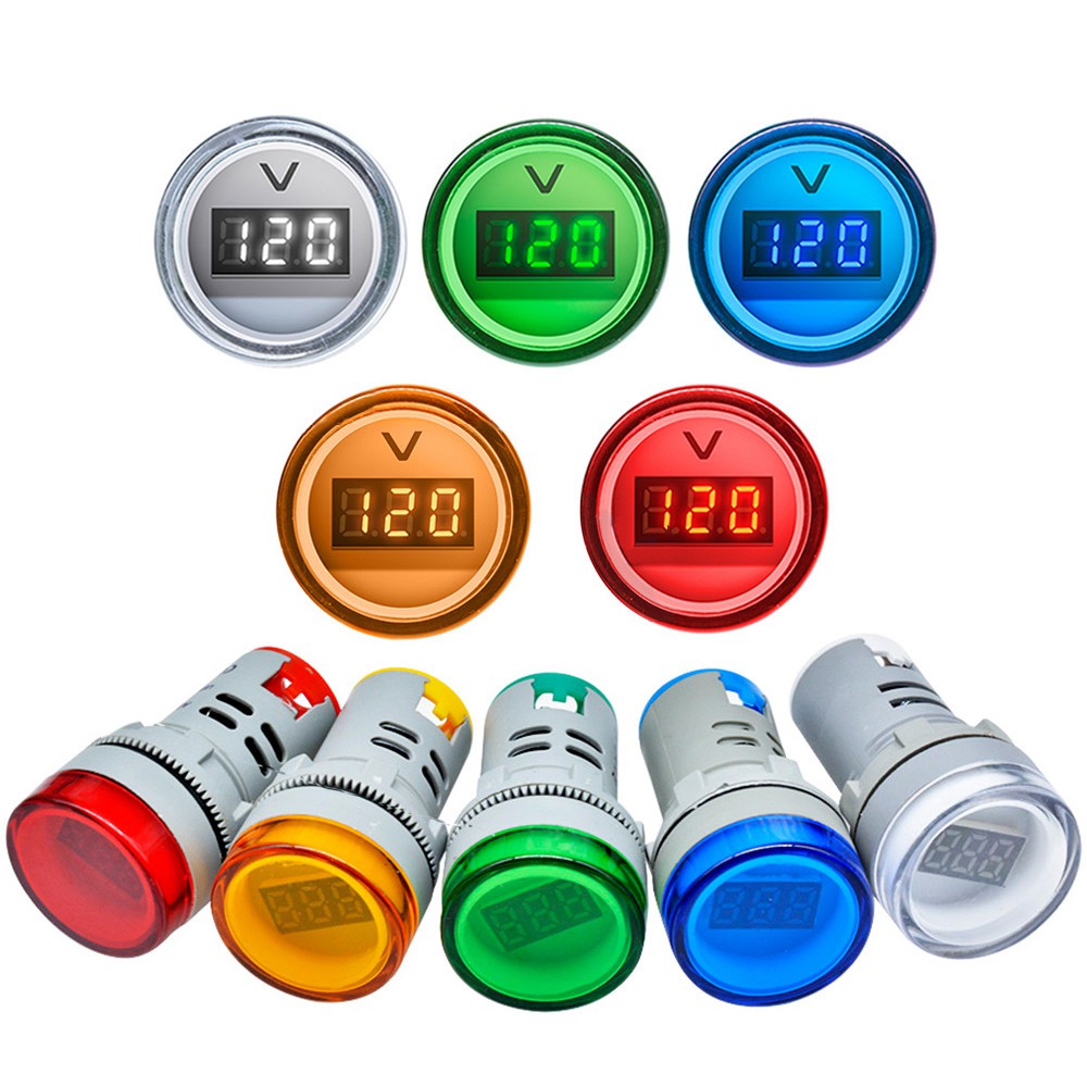 WONDERLAND 22MM AD16 AD16-22DSV Type AC 60-500V Mini Voltage Meter LED ...
