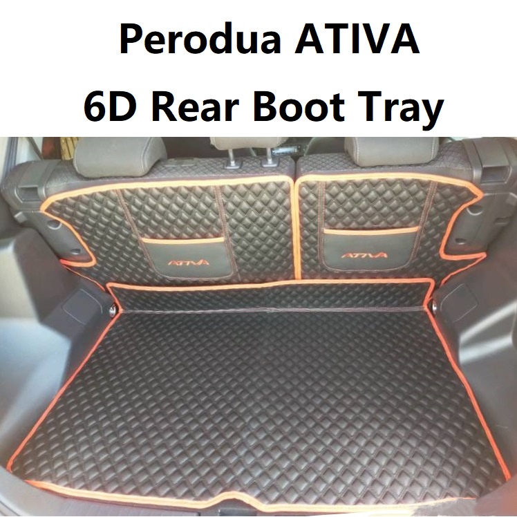Perodua ATIVA 6D Leather Rear Boot Cargo Car Floor Mats Trunk Mat Pad ...