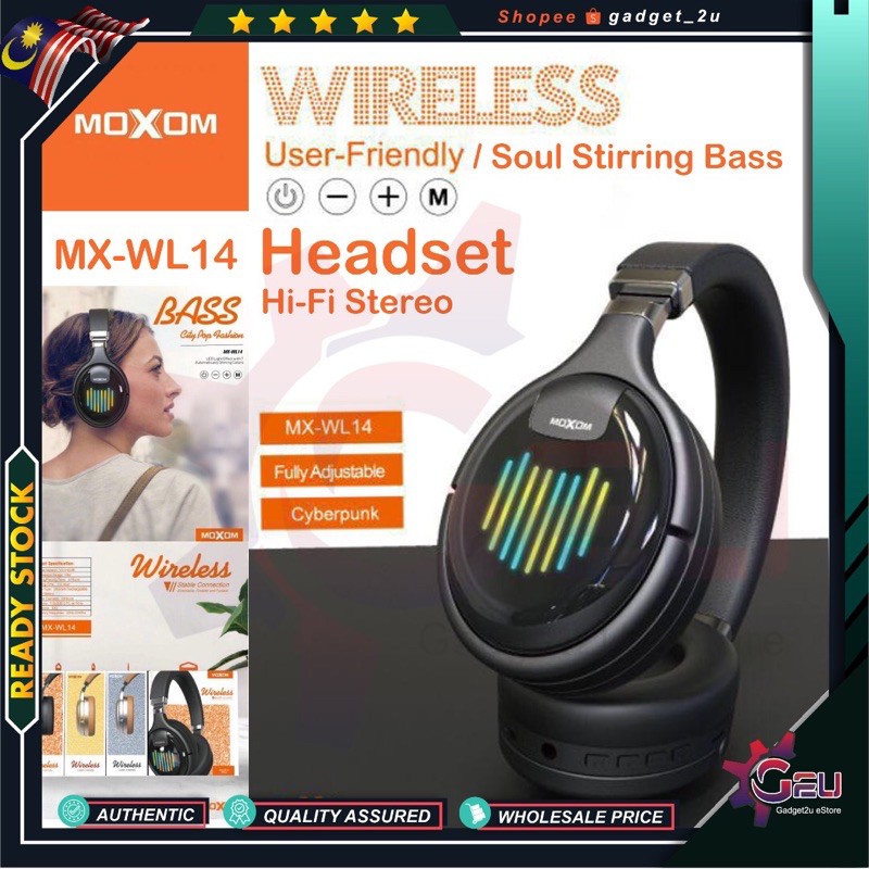 Original Moxom MX-WL14 Wireless Superior Hi-Fi Stereo Sound Headset ... Original Moxom MX-WL14 Wireless Superior Hi-Fi Stereo Sound Headset ...