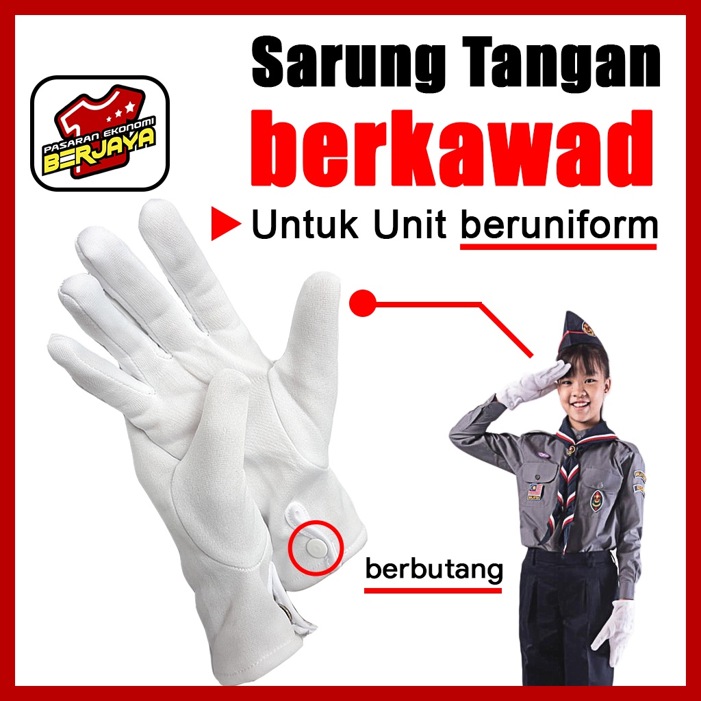 Sarung Tangan Putih/Kadet White Glove /Jenis Butang(READY STOCK) # ...