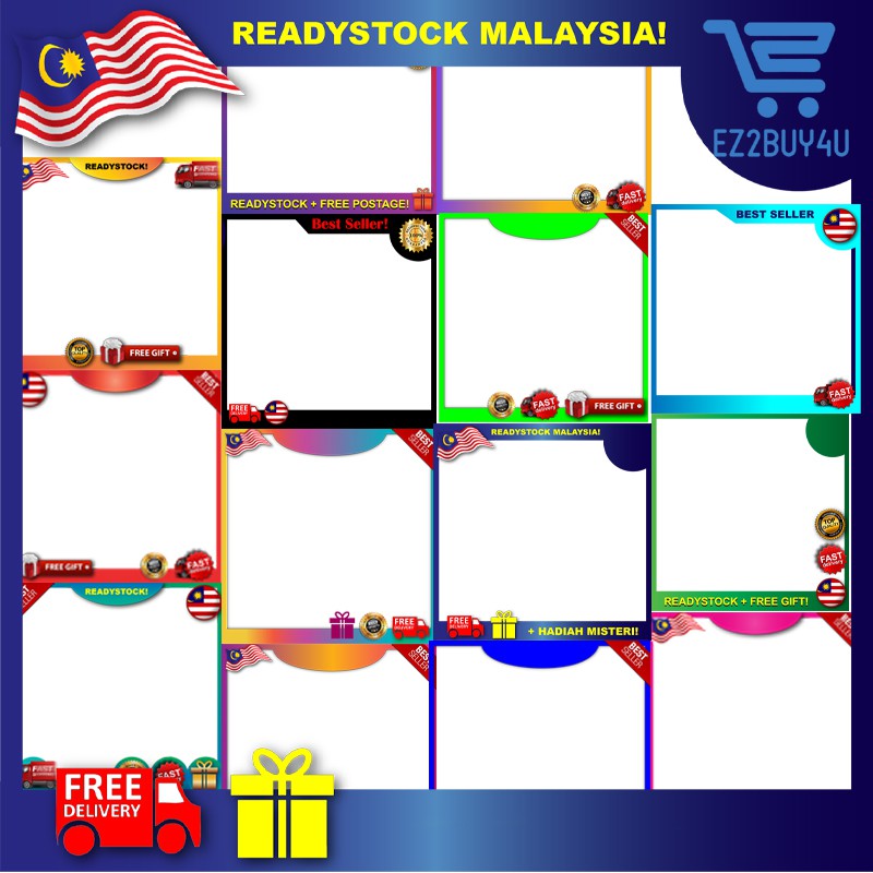 💥15 TEMPLATE FRAME PRODUK SHOPEE NAMPAK PROFESSIONAL💥 | Shopee Malaysia