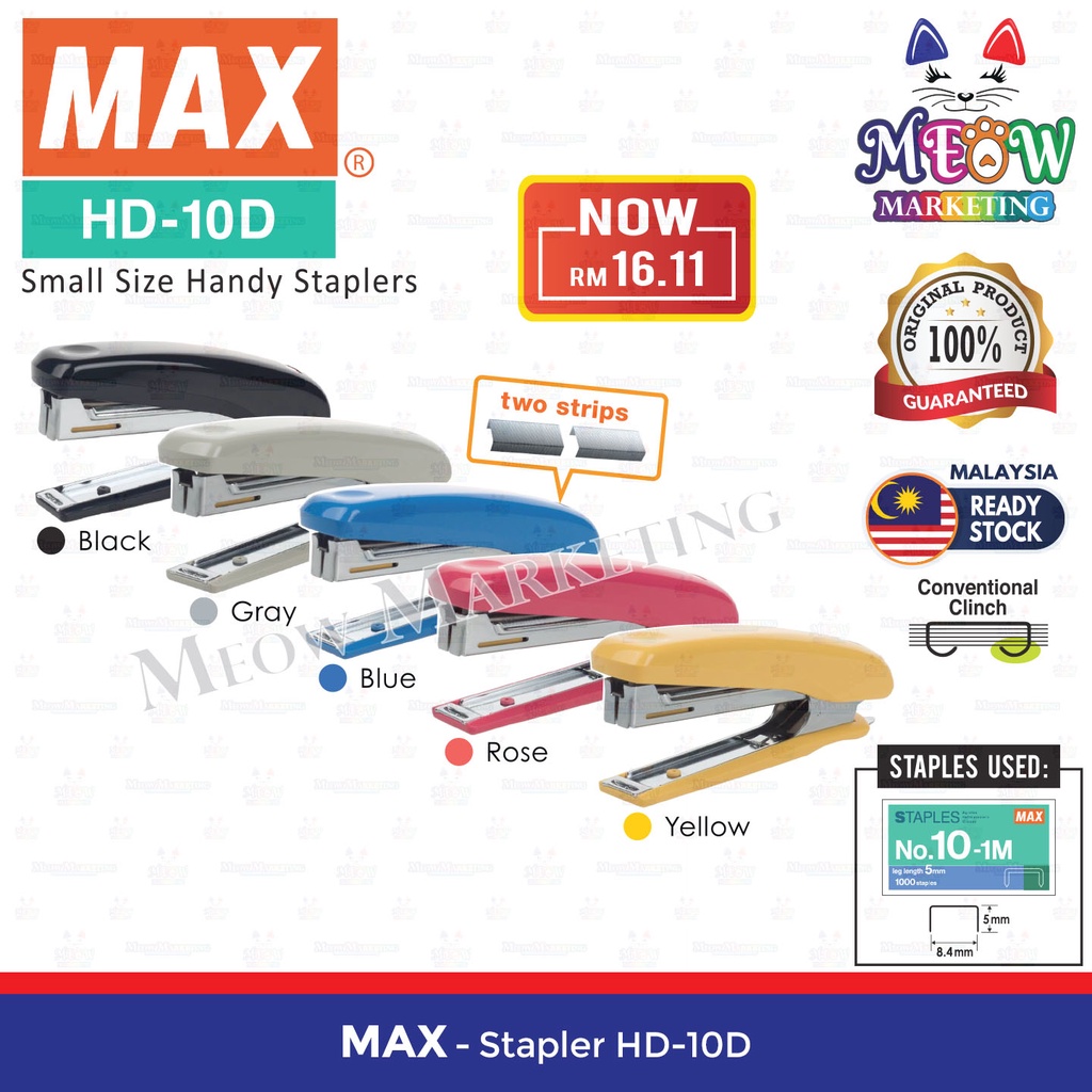 Max Stapler HD-10D Small Size Handy Staplers | Shopee Malaysia