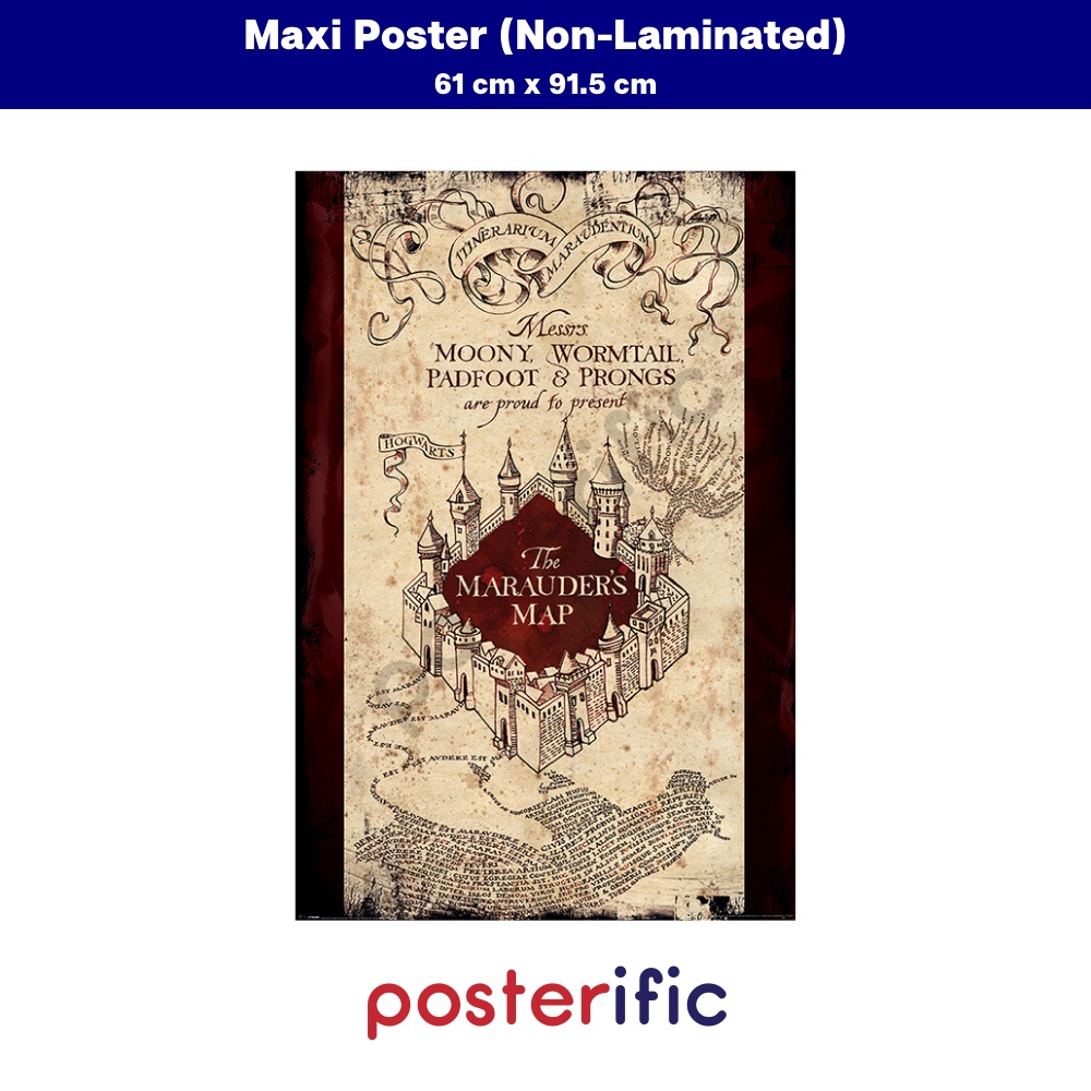 Harry Potter (The Marauders Map) - Poster (61 cm X 91.5 cm) | Shopee ...