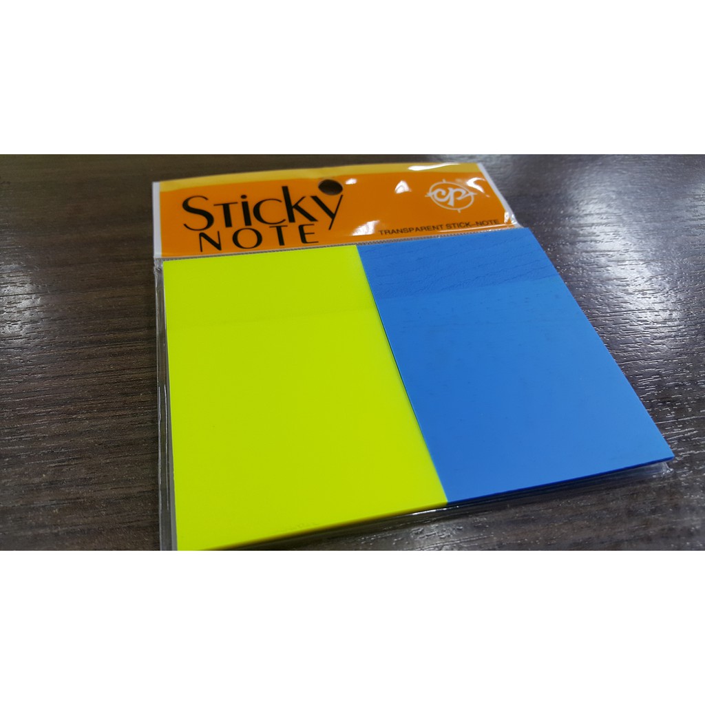 CP TRANSPARENT STICKY NOTE (2 COLORS) 51MM X 76MM (60 SHEETS) | Shopee ...