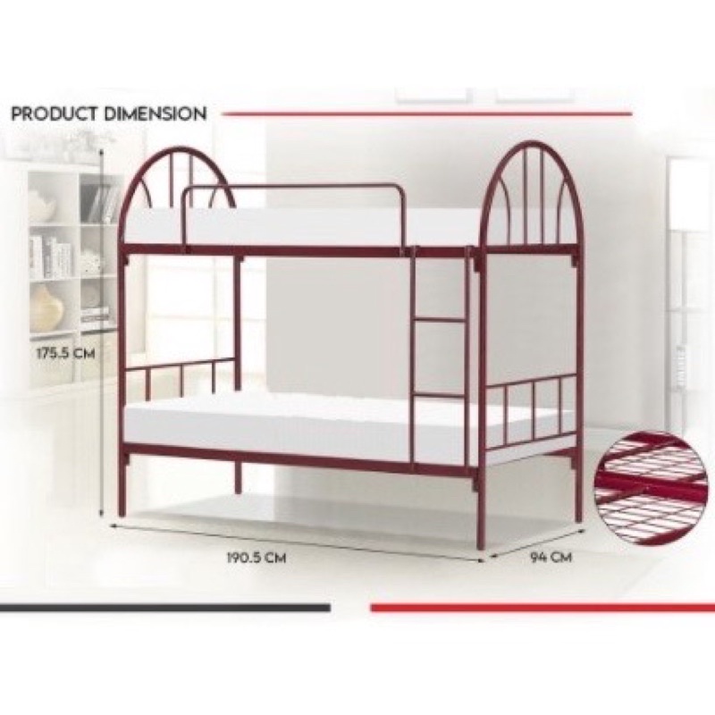 Double Decker Single Bedframe Katil Besi Dua Tingkat Katil Atas Bawah ...