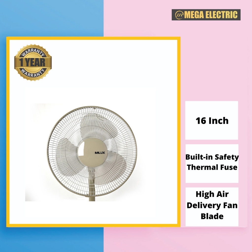 Milux Stand/Living Fan 16 Inch MSF-1602 | Shopee Malaysia