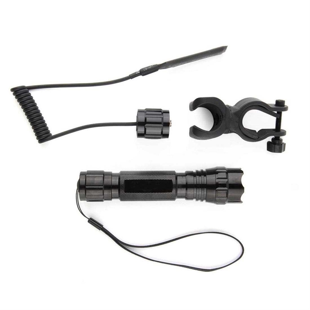 XML-T6 LED 2000LM Tactical Flashlight Torch Light With Mount Remote Switch (Black) | Shopee Malaysia
