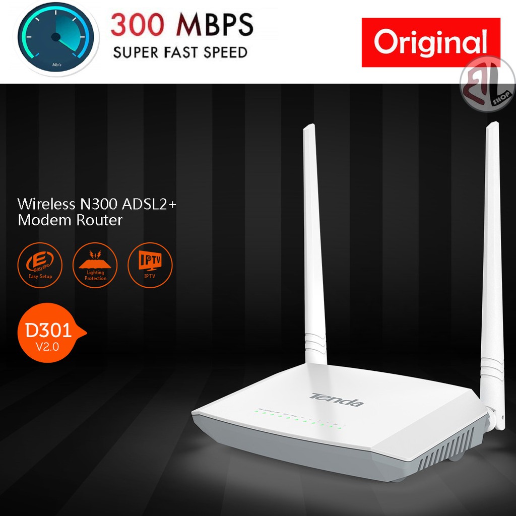 Original Tenda D301 Version:2.0 300MBPS ADSL Modem WiFi Router | Shopee ...