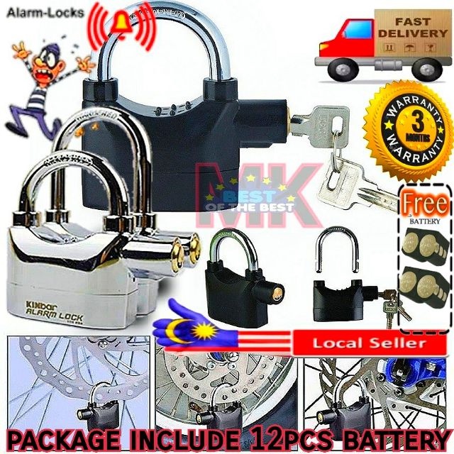 Original High Quality Kinbar Anti-Theft Siren Alarm Lock Padlock ...